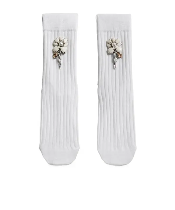 Simone Rocha Embellished Ankle Socks - White