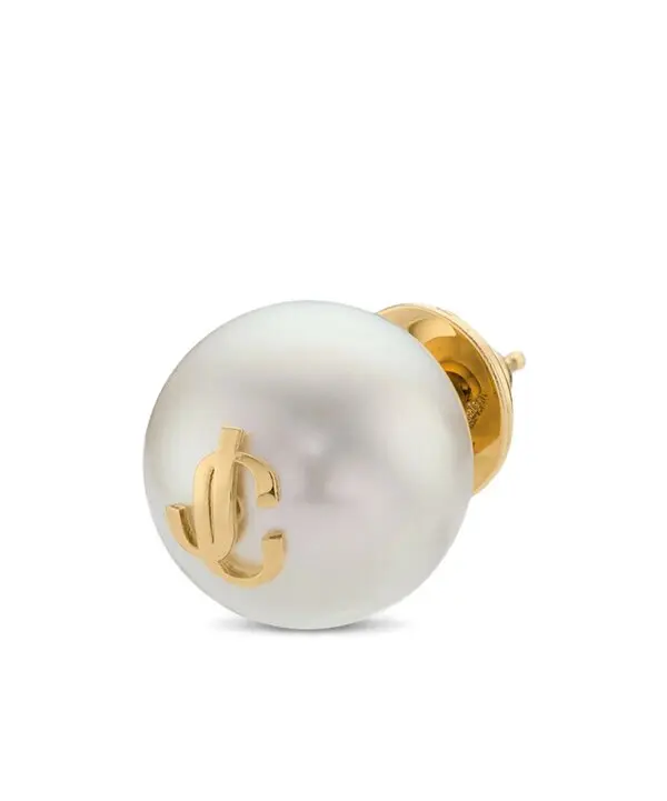 JIMMY CHOO Pearl And Logo Stud Earrings