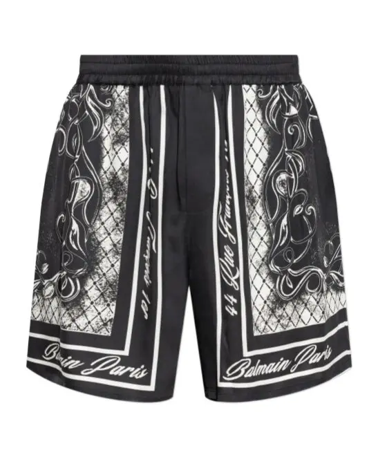 Balmain Printed Foulard Pyjama Shorts - Black