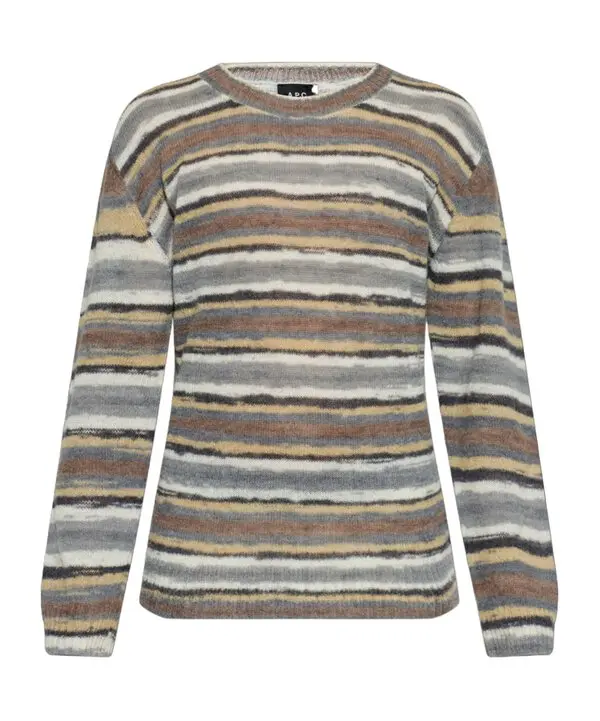 A.p.c. Brushed Striped Knitted Sweater