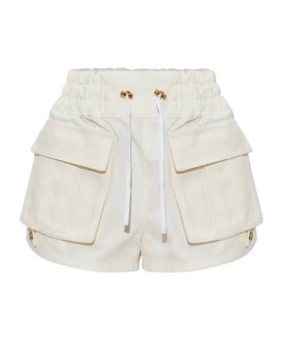 Balmain High-rise Cargo Shorts With Drawstring Detail