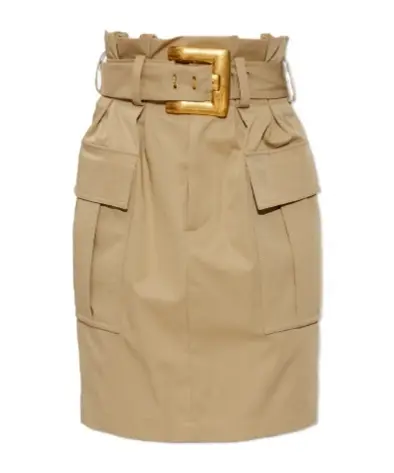 Balmain Belted Cargo Mini Skirt