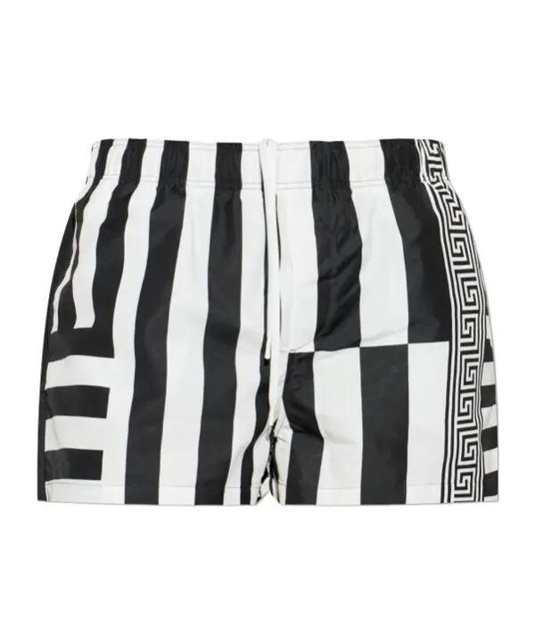 Versace Printed Swim Shorts - Blackwhite
