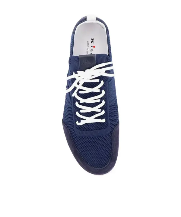 Kiton Logo Embossed Low-top Sneakers - Blue