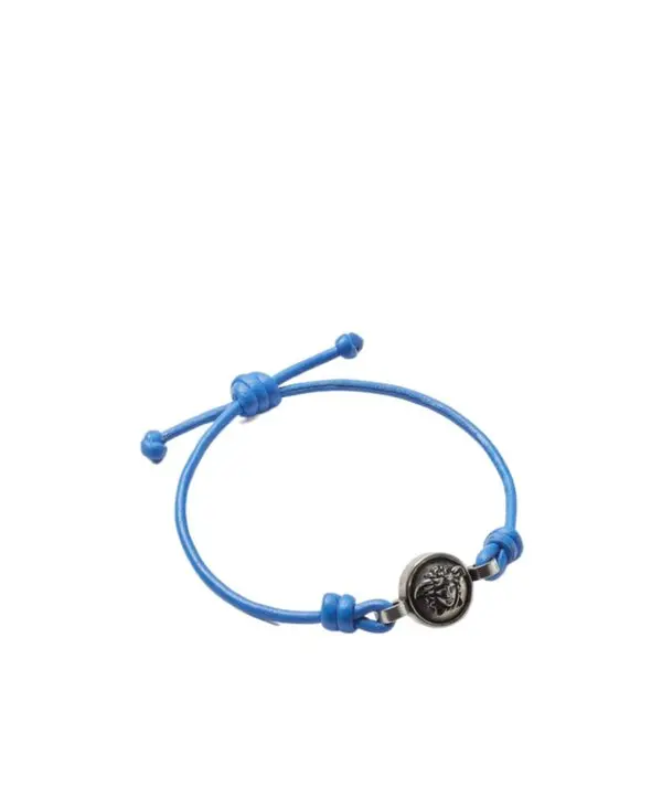 Versace Medusa Leather Bracelet - Light Blue
