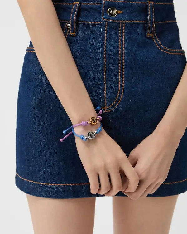 Versace Medusa Leather Bracelet - Light Blue