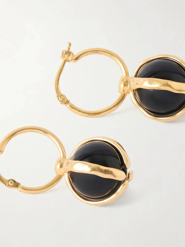 JIL SANDER Orb Drop Earrings With Stone