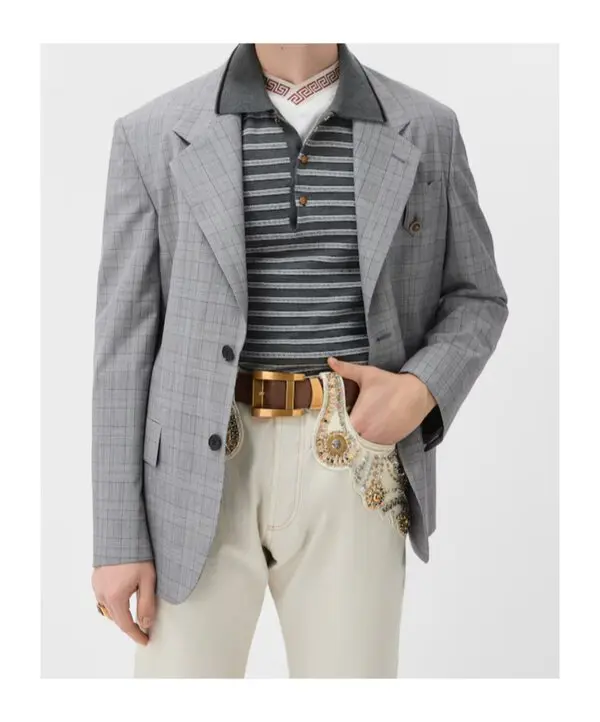 Versace Check Single-breasted Blazer