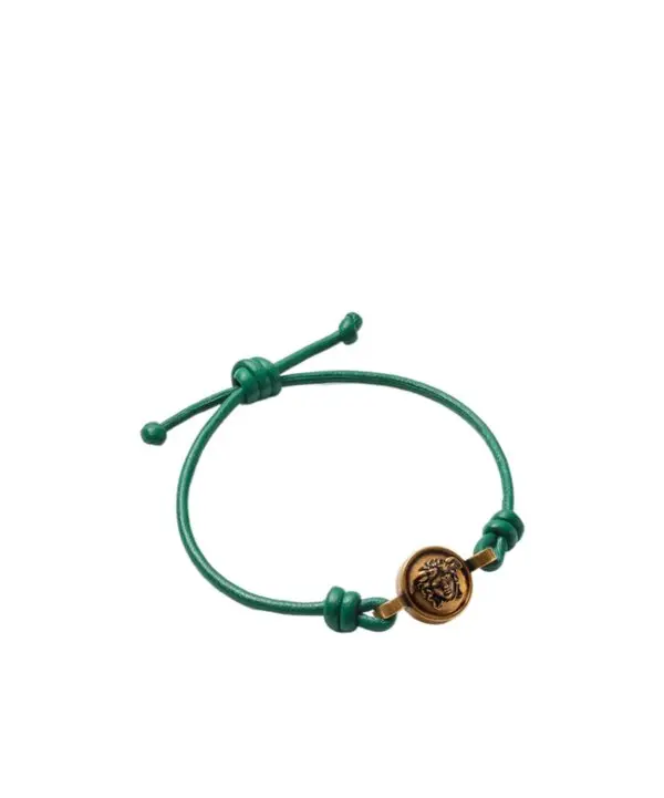 Versace Medusa Leather Bracelet - Green