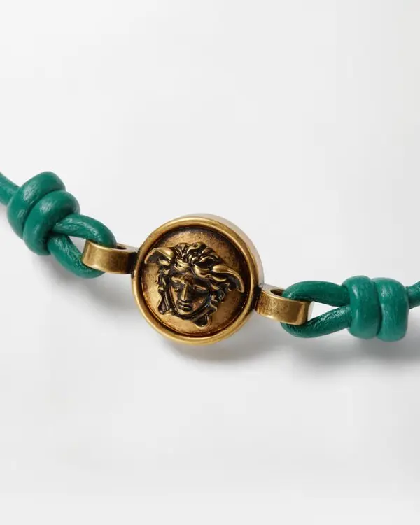 Versace Medusa Head Engraved Logo Bracelet - Green
