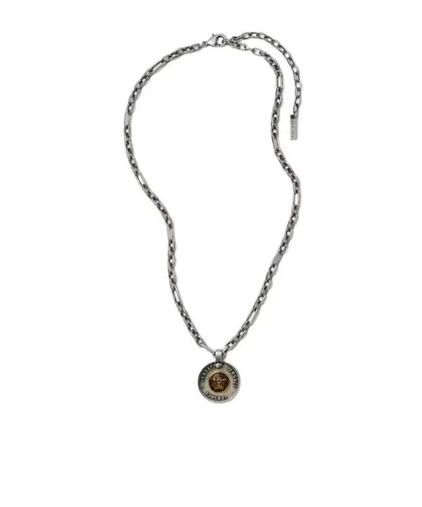 Versace Medallion Pendant Necklace - Silver Gold