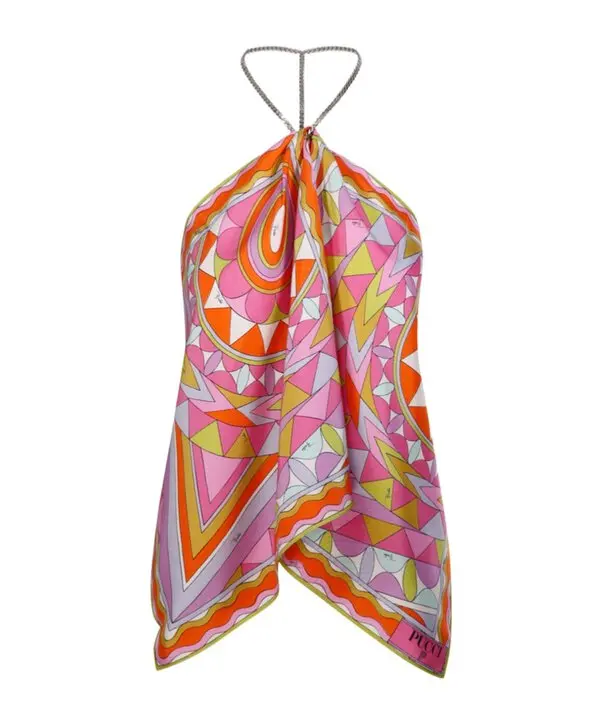 Emilio Pucci Manuba Printed Halterneck Top