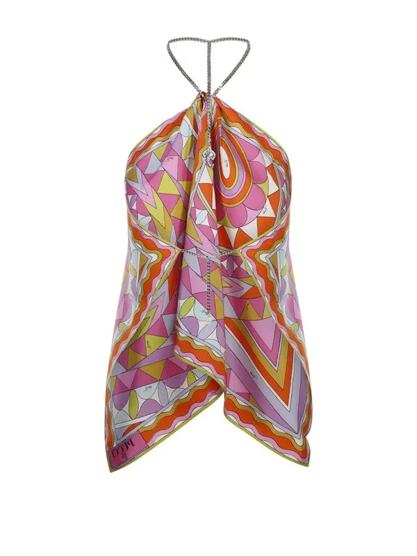 Emilio Pucci Manuba Printed Halterneck Top