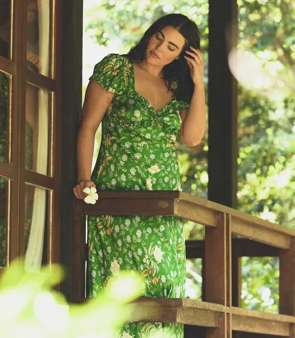 DÔEN Valerine Printed Silk-viscose Maxi Dress - Emerald Hollyhock Hills