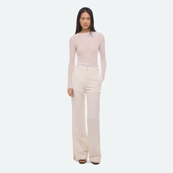 Helmut Lang Sheer Twisted Long-sleeve Top