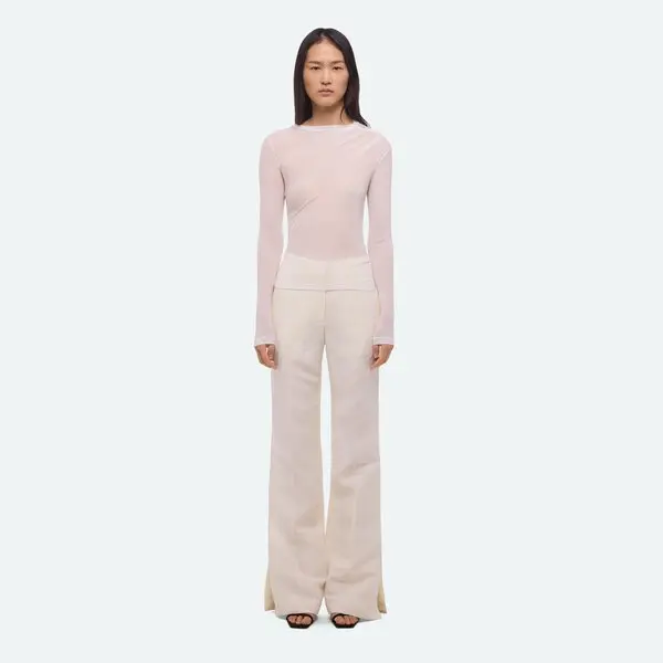 Helmut Lang Sheer Twisted Long-sleeve Top