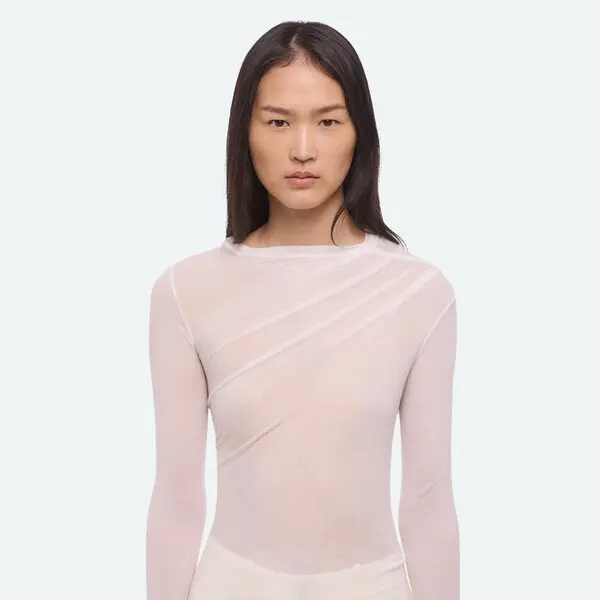 Helmut Lang Sheer Twisted Long-sleeve Top