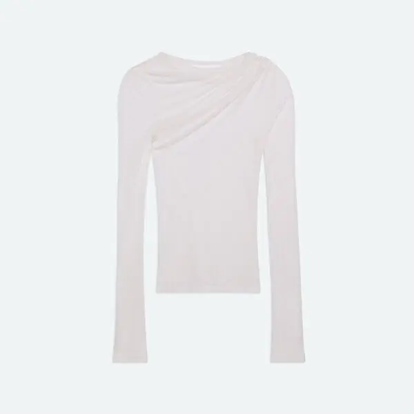 Helmut Lang Sheer Twisted Long-sleeve Top