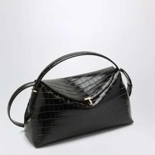 TOTEME Dark Crocodile-embossed Leather Handbag - Brown