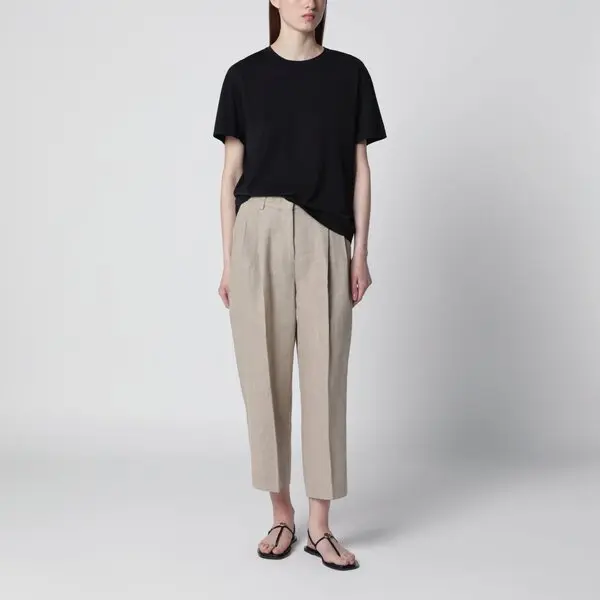 TOTEME High-waisted Pleated Linen Shorts