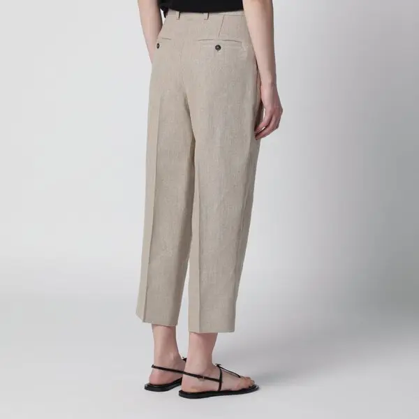 TOTEME High-waisted Pleated Linen Shorts