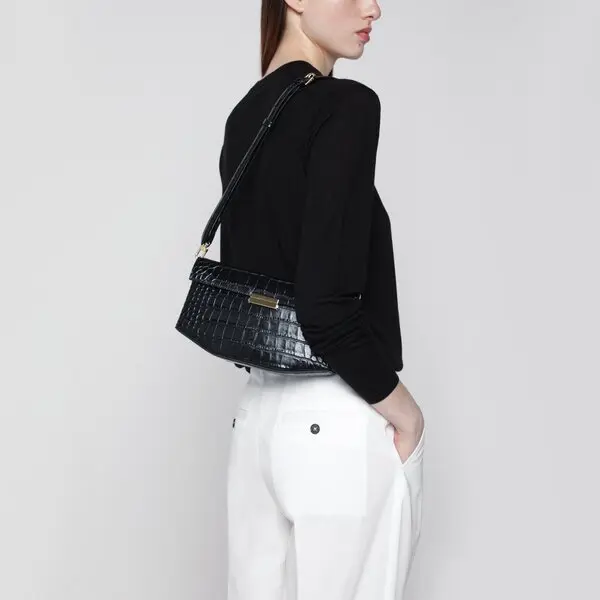 TOTEME Clip Croc-embossed Leather Shoulder Bag