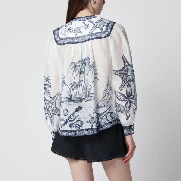 Farm Rio Coast Scarf Blouse