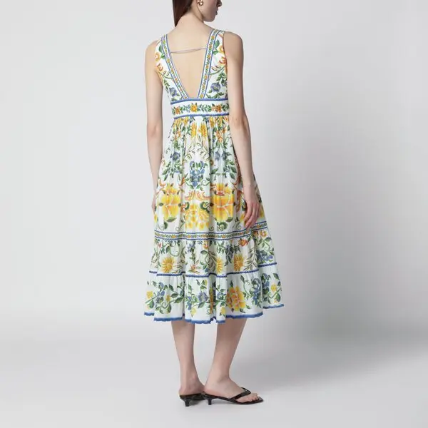 Farm Rio Emily Floral Tapestry Midi Dress
