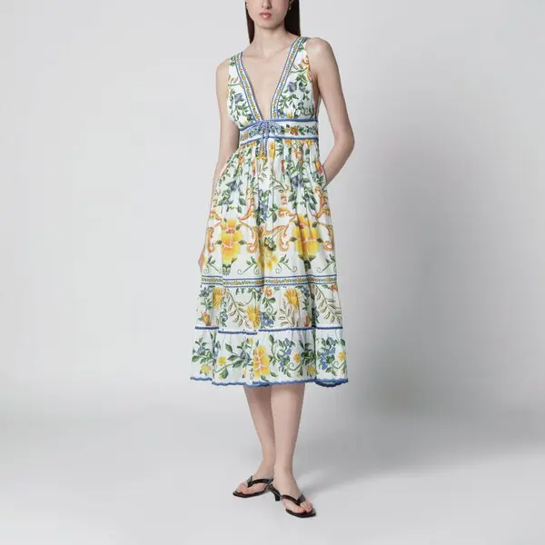 Farm Rio Emily Floral Tapestry Midi Dress