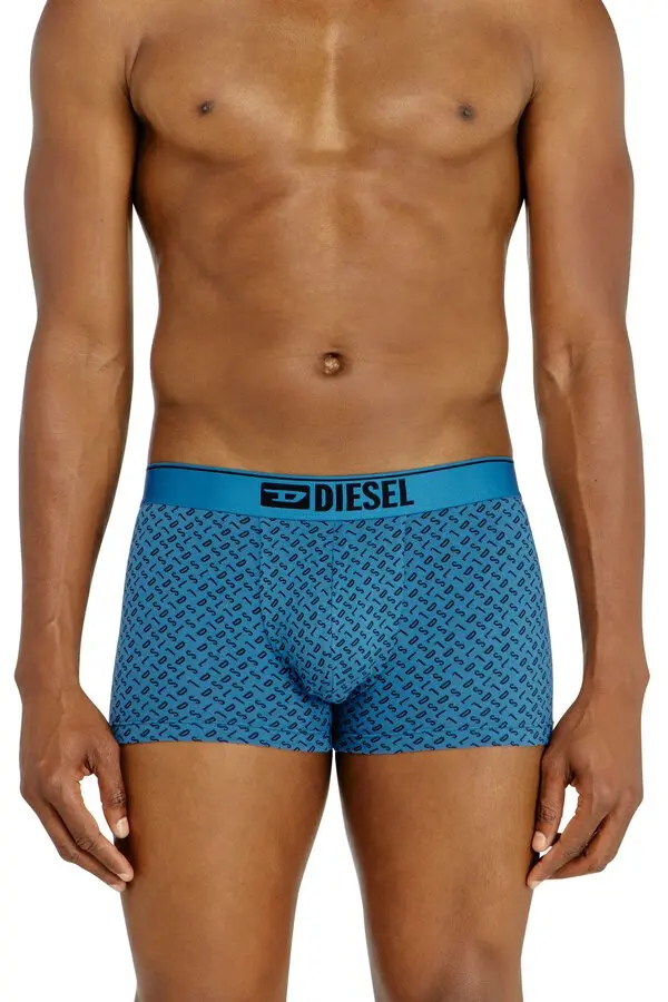 DIESEL® Three-pack Of Stretch Cotton Trunks With Monogram - Blue