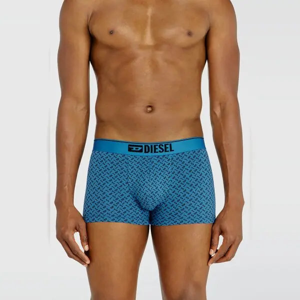 DIESEL® Three-pack Of Stretch Cotton Trunks With Monogram - Blue