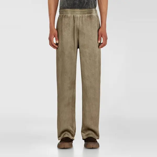 DIESEL® Wrinkled Satin Track Trousers - Brown