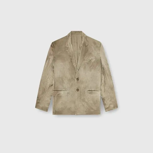 DIESEL® Blazer In Wrinkled Satin - Brown