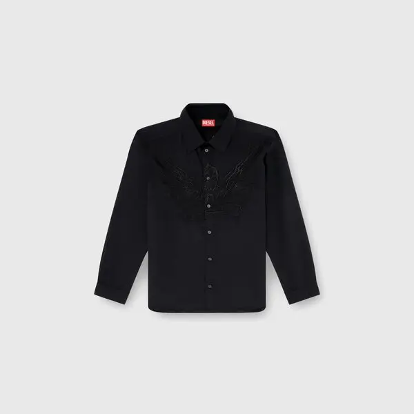 DIESEL® Cotton-cupro Shirt With Embroidered Patch