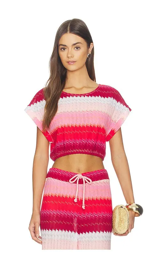 PQ SWIM Renee Knit Crop Top - Pink