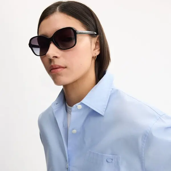 COACH OUTLET Oversized Oval Sunglasses - Black