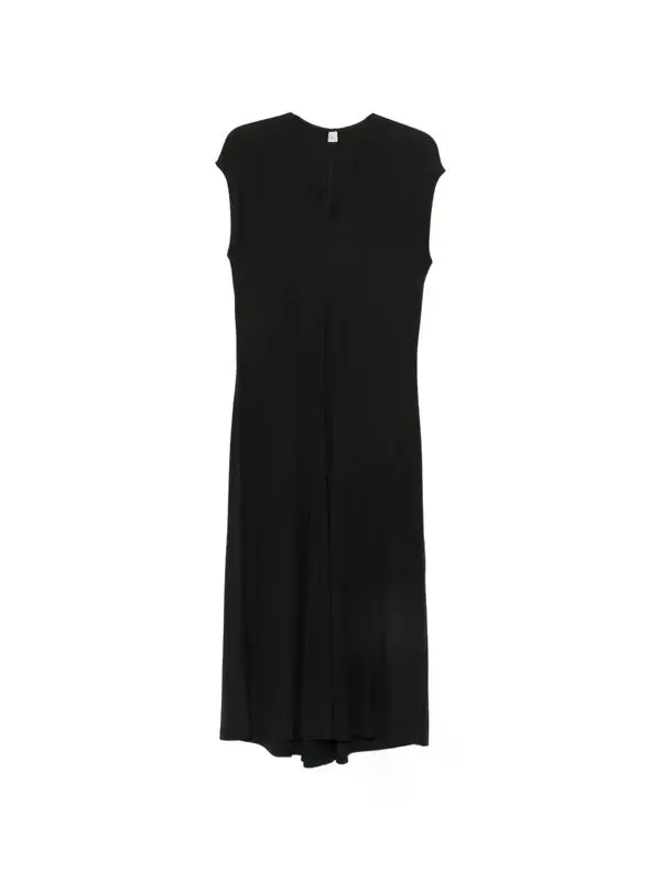 TOTEME V-neck Midi Dress - Black