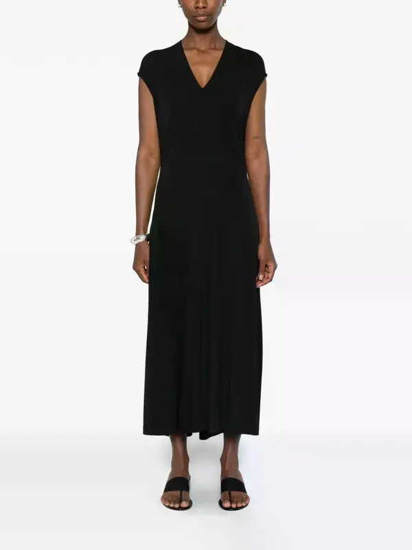 TOTEME V-neck Midi Dress - Black
