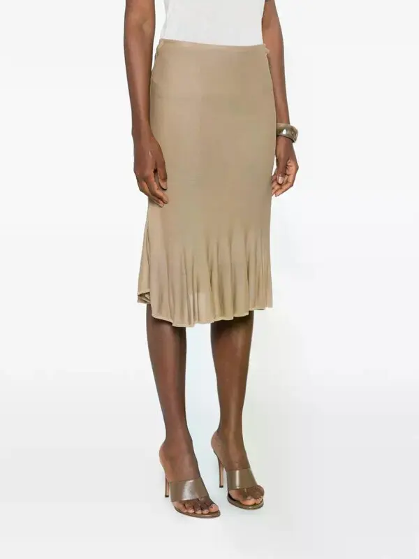 TOTEME Fluted Hem Knitted Midi Skirt