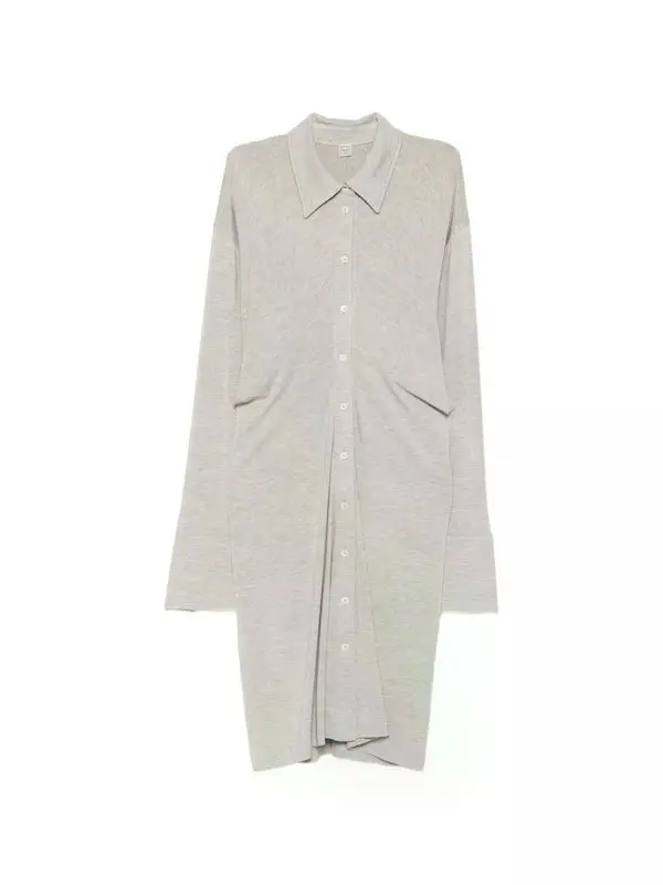 TOTEME Ruched Mini Dress In Pale Jersey