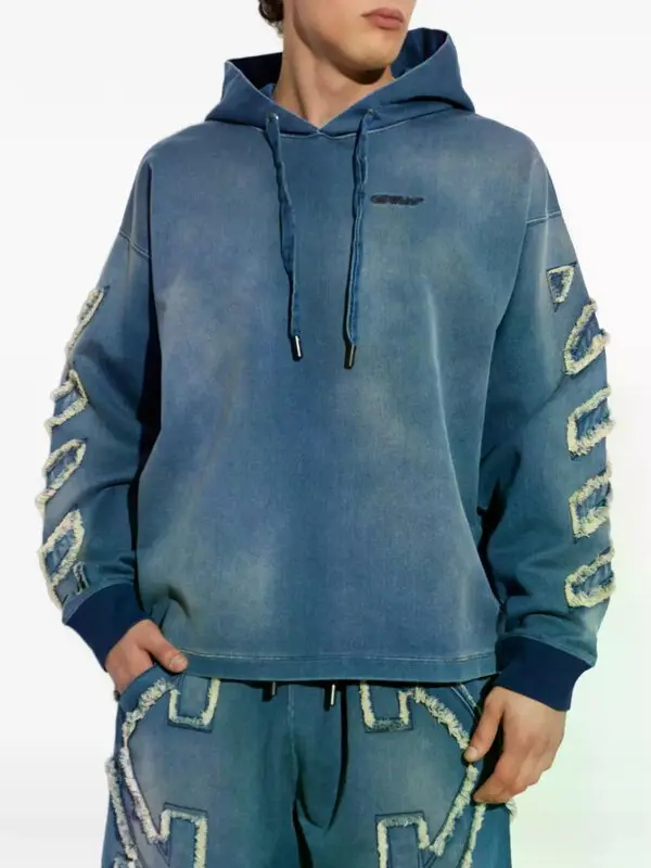 Off-White Diagonals Frayed Hoodie