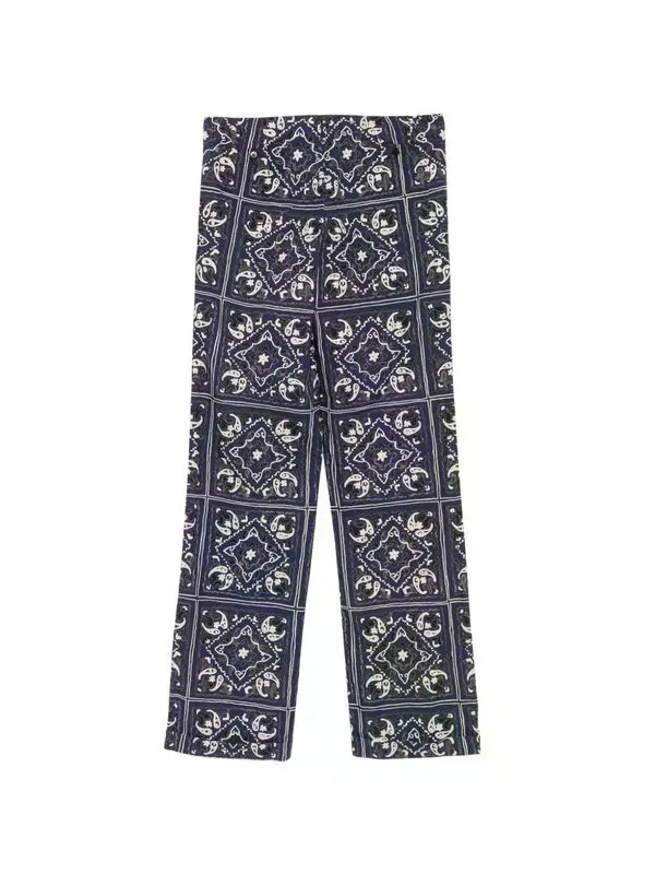 ROMEO GIGLI 1990s Paisley-print Cotton Trousers