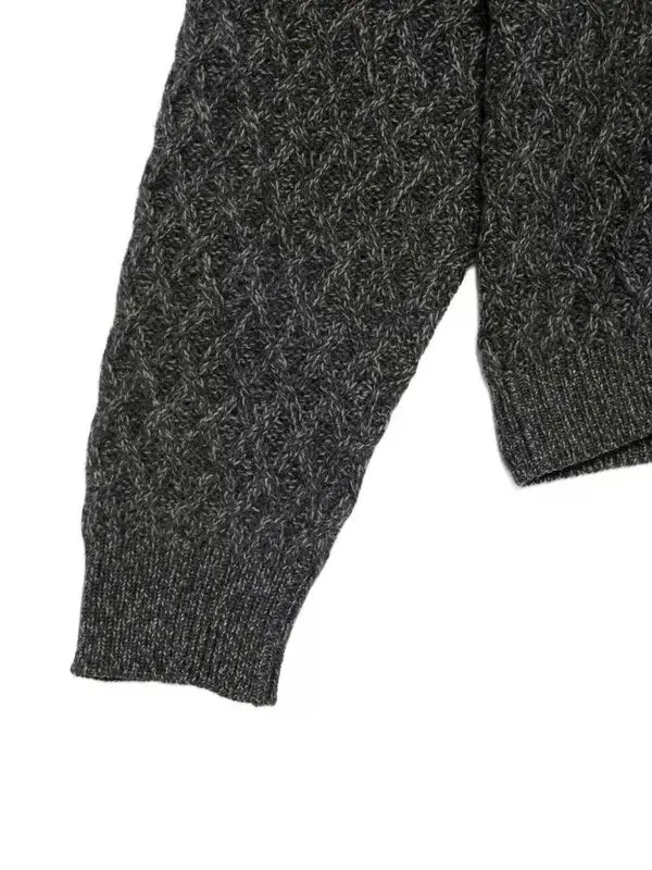 Versace Diamond-knit V-neck Sweater