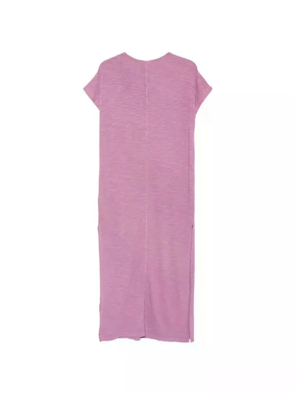 Ba&sh Civi Logo-print Slub-texture Midi Dress