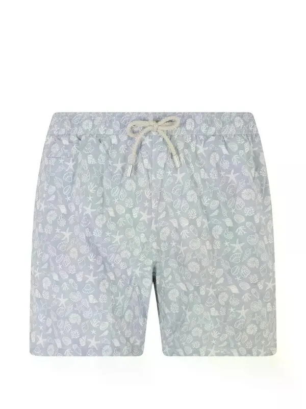 MC2 SAINT BARTH Micro Shell-print Swim Shorts - Grey