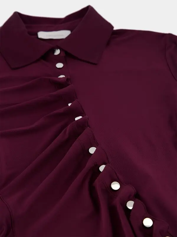 Rabanne Asymmetric Draped Mini Dress - Purple