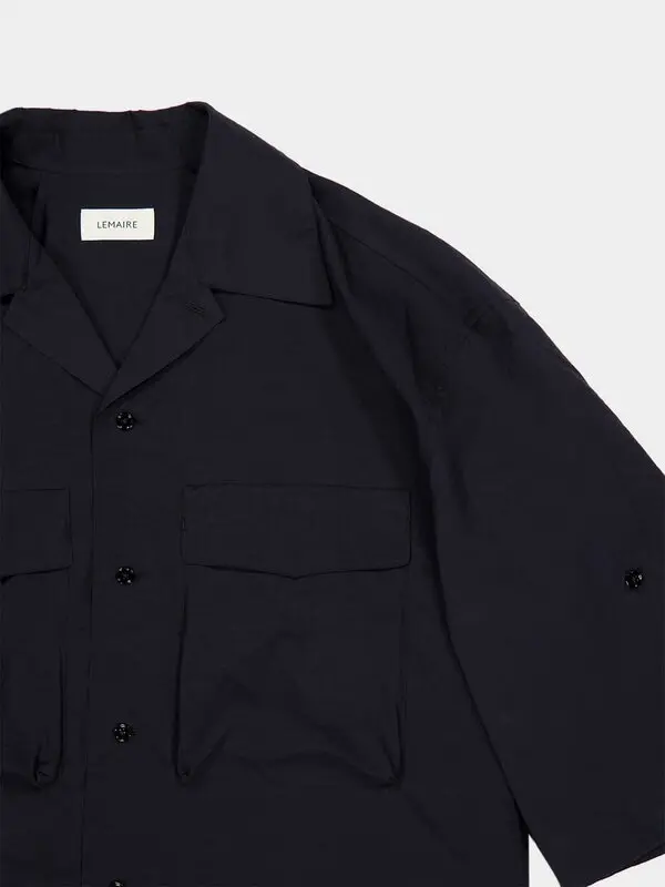 LEMAIRE Squid Ink Utility Short Sleeve Shirt
