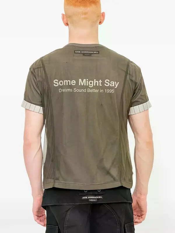 Andersson Bell Mesh-overlay Roll-up-cuffs T-shirt