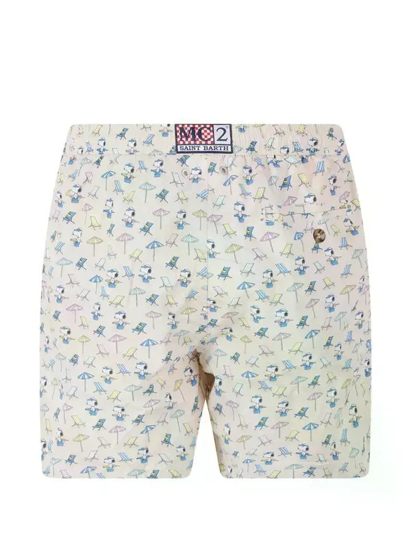 MC2 SAINT BARTH Lighting Micro Snoopy Print Swim Shorts - Neutrals