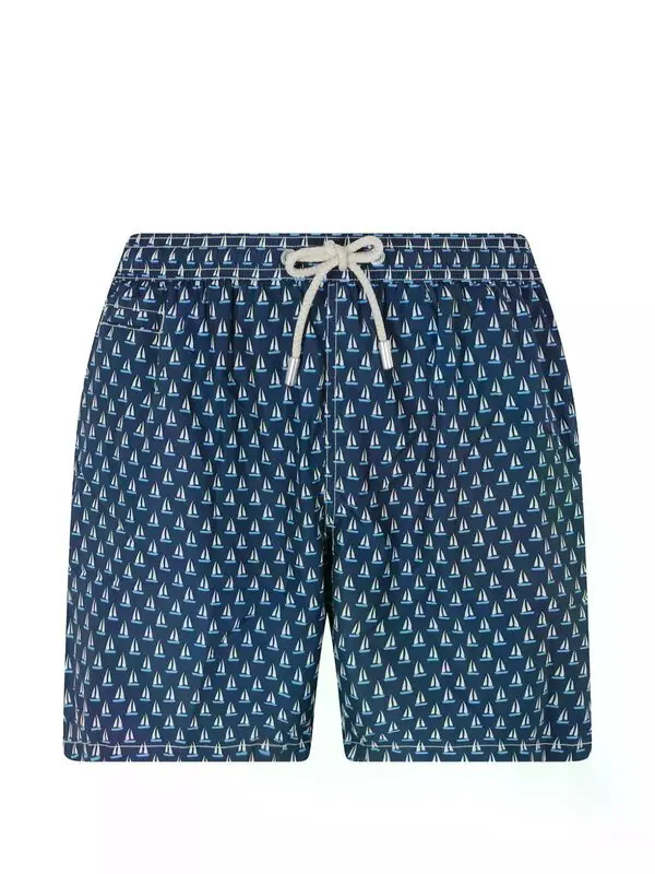 MC2 SAINT BARTH Sailboat Print Swim Shorts - Blue
